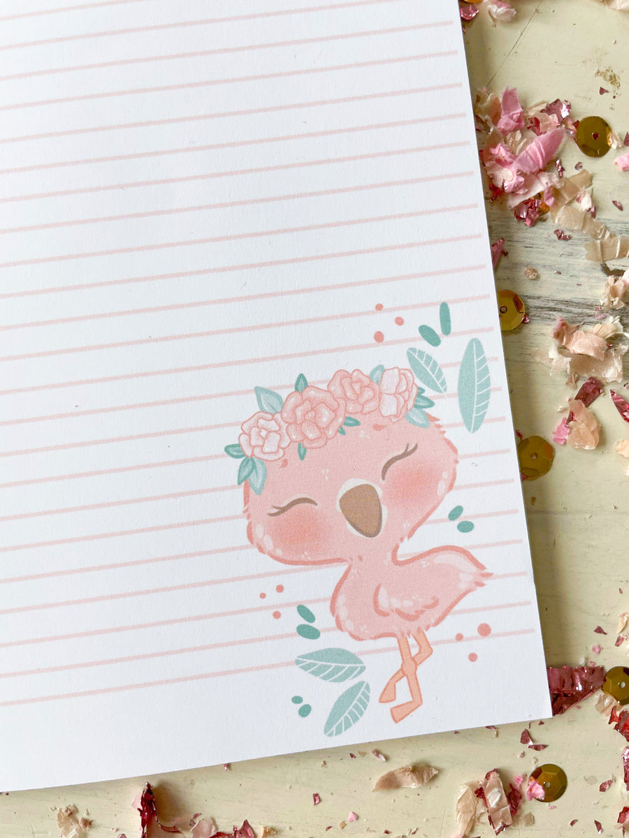 7x7 Flamingo notepad – Live Sweet Shop