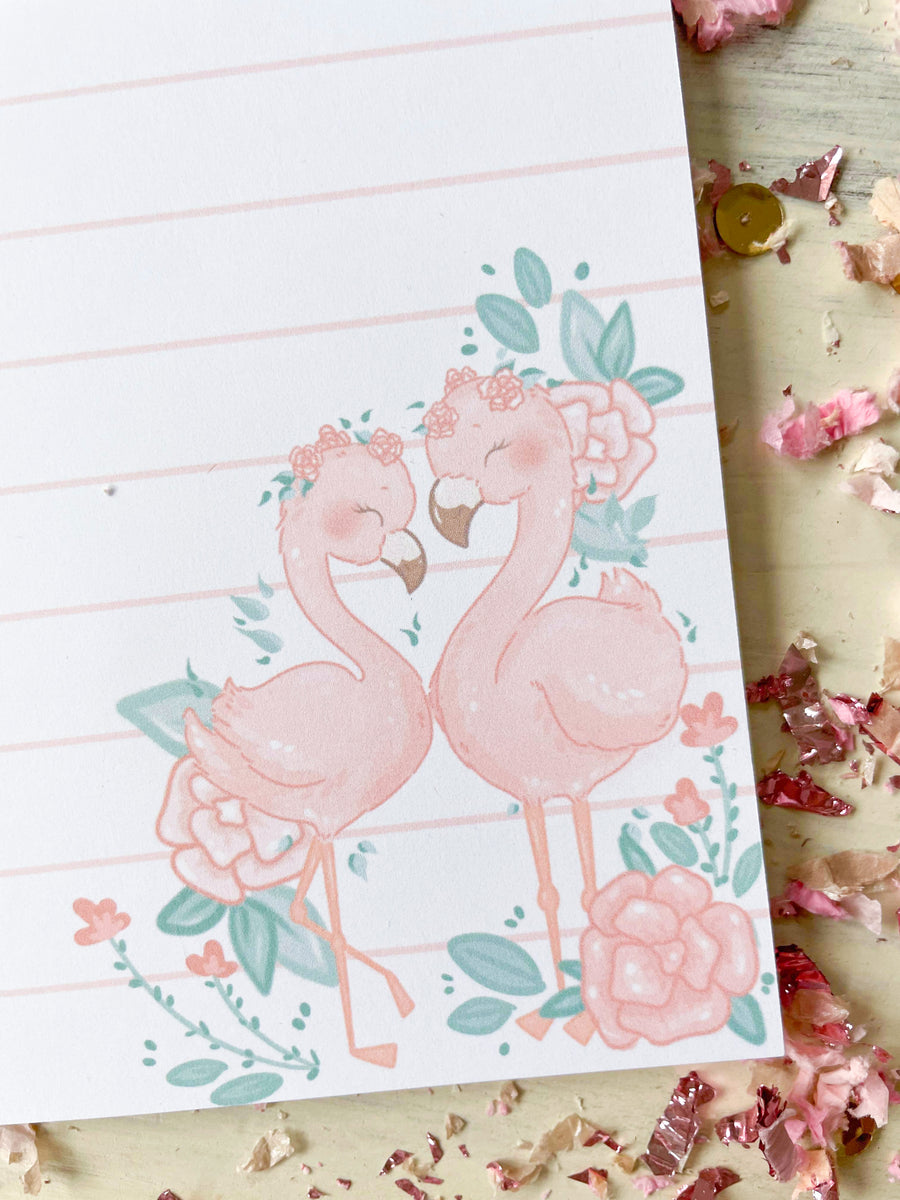 4x8 Flamingo notepad – Live Sweet Shop