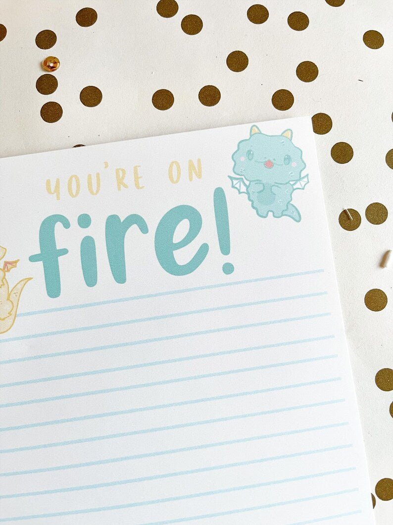5x7 You're on Fire Notepad – Live Sweet Shop