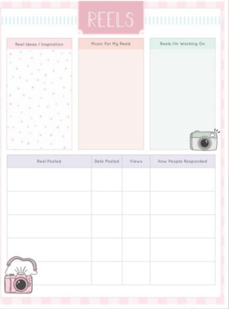 Reels Planner Printable – Live Sweet Shop